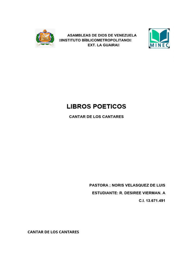 Libros Poeticos Ensayo | PDF | Amor | Cristo (título)
