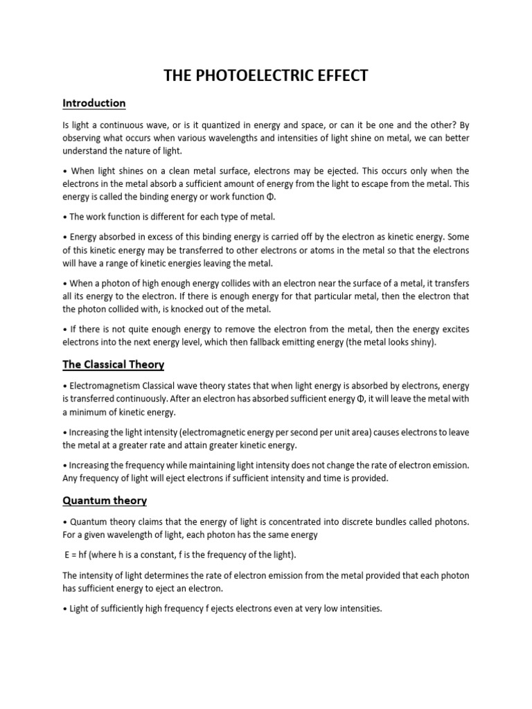 Photoelectric Effect | PDF | Photoelectric Effect | Electron
