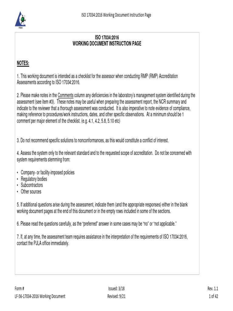 Check List Auditoría - 17034-2016 | PDF | Metrology | Calibration