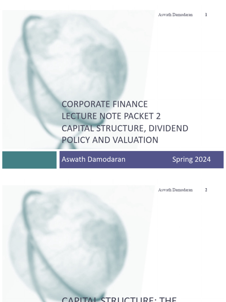 Capital Structure and Valuation Insights | PDF | Cost Of Capital | Debt