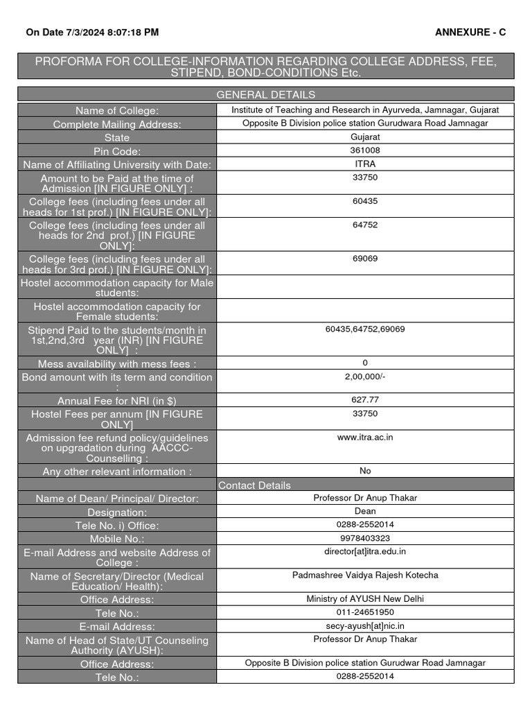View Institute Profile Details | PDF
