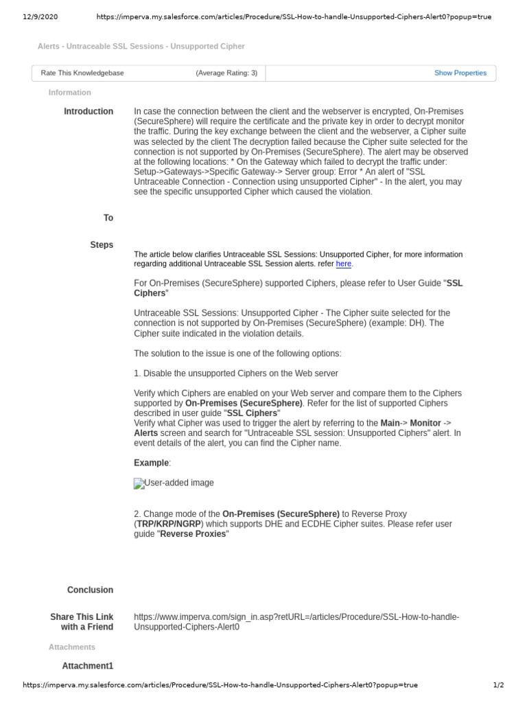 SSL How To Handle Unsupported Ciphers Alert0 | PDF | Transport Layer Security | Encryption