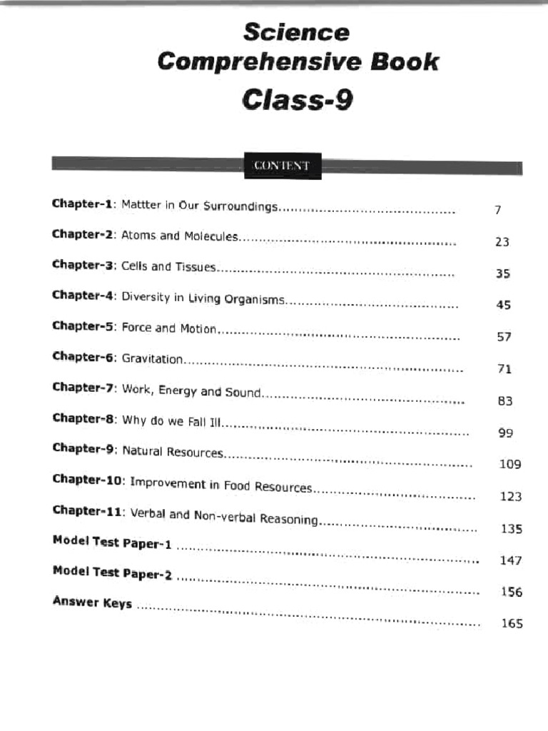 Science Comprehensive Book Class 9 | PDF