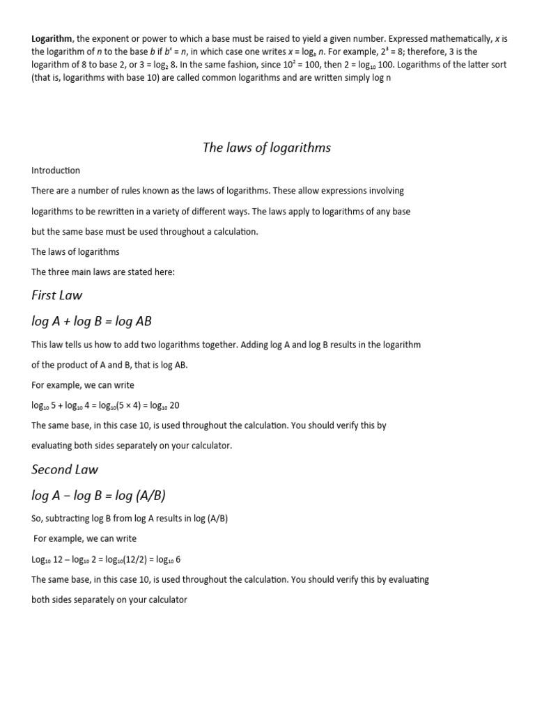 Logarithm and Decibels Notes - 1 | PDF | Decibel | Amplifier
