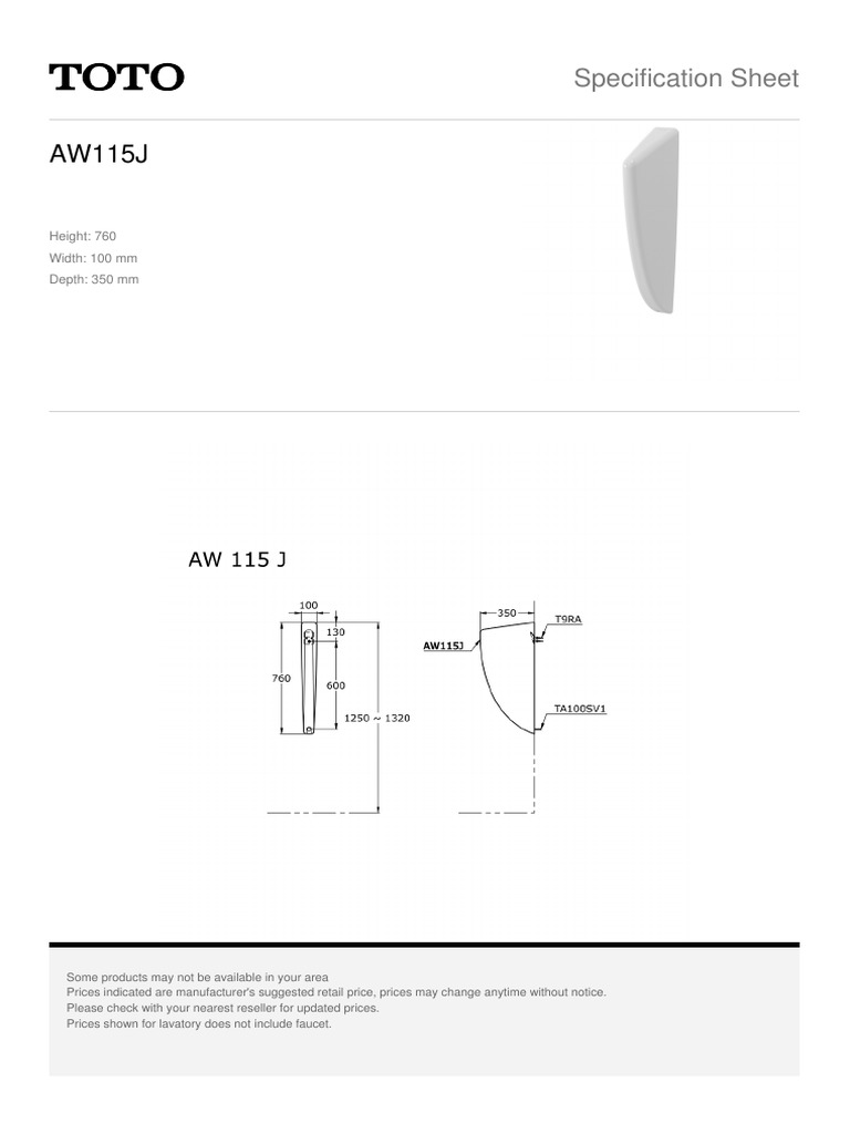 Toto Sanitary Data | Download Free PDF | Tap (Valve) | Toilet