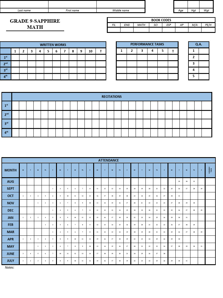 CLASSCARD SUBJECT | PDF