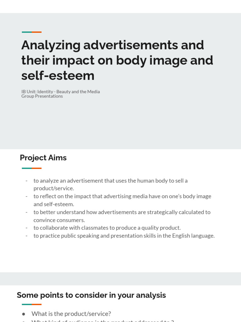 Analyzing Advertisements and Their Impact On Body Image and Self-Esteem ...