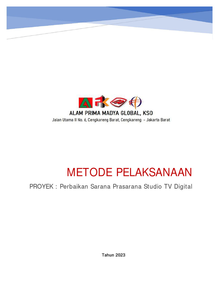 T.01. Metode Pelaksanaan - APMG KSO | PDF | Seni | Komputer