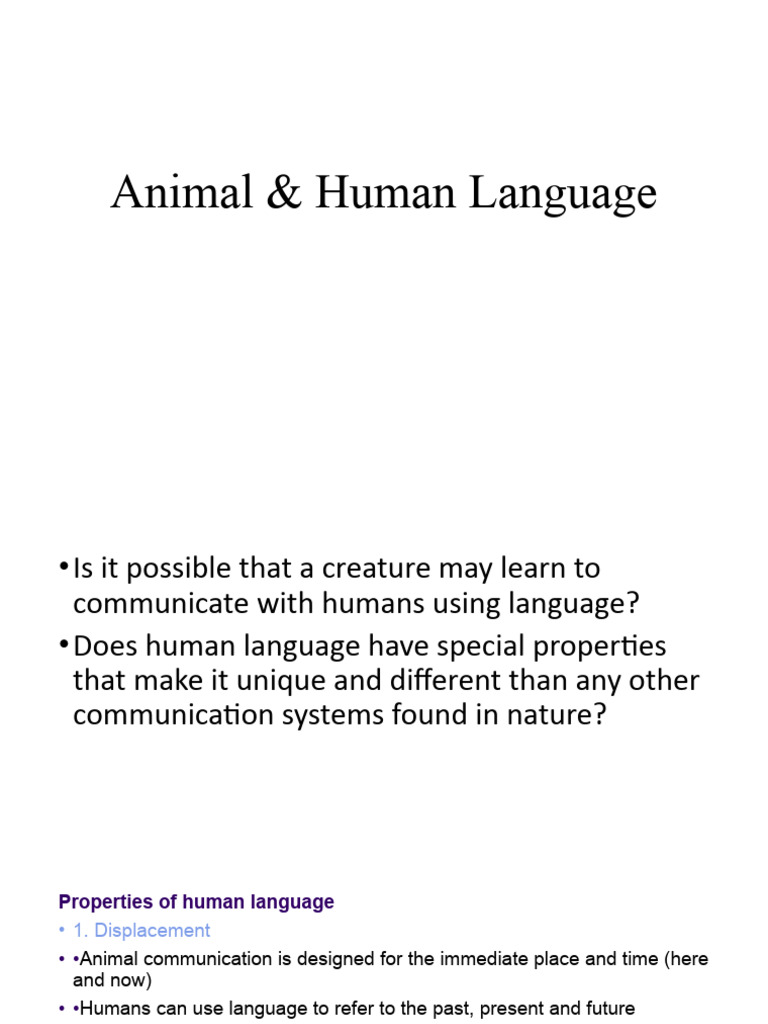 Animal & Human Language | PDF | Linguistics | Human Communication
