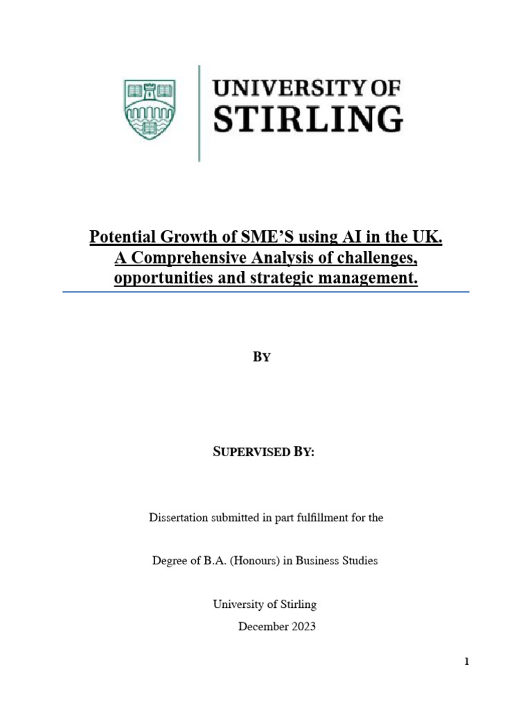 Potential Growth of Smes Using AI in the UK..Docx | PDF | Artificial Intelligence | Intelligence ...