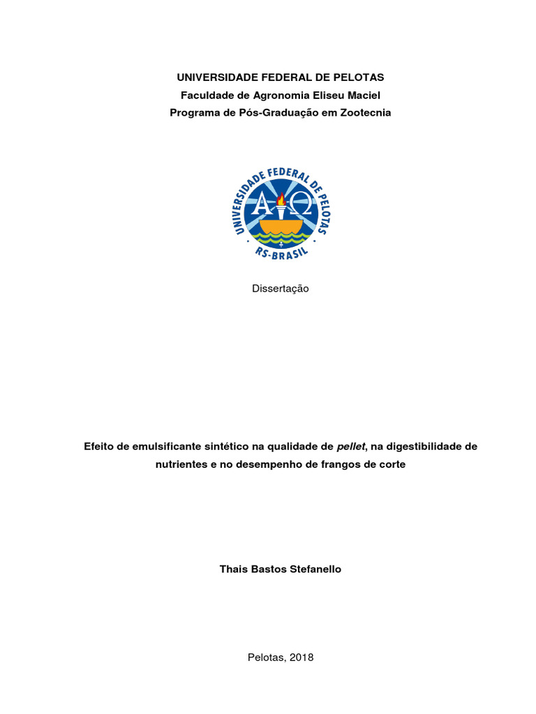 Dissertação Stefanello Thais 2018 Projeto Bredol Grangos de Corte | PDF ...