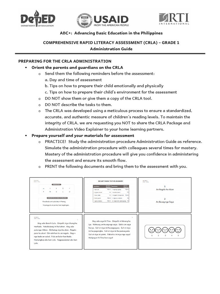 CRLA Grade 1 Administration Guide | PDF | Cognitive Science | Human ...