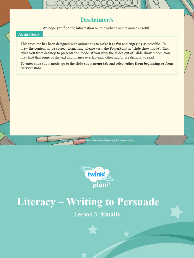 Lesson Presentation Writing To Persuade Emails Lesson 3 | PDF ...