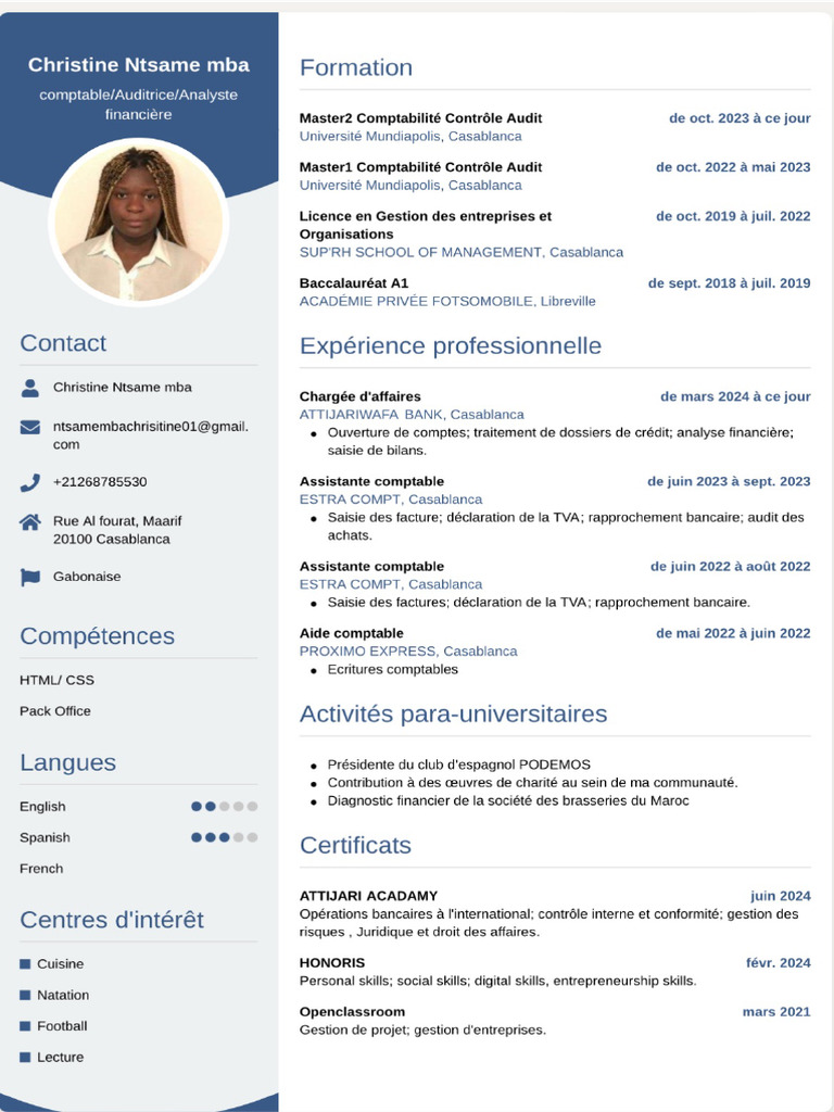 CV Christine Ntsame | PDF