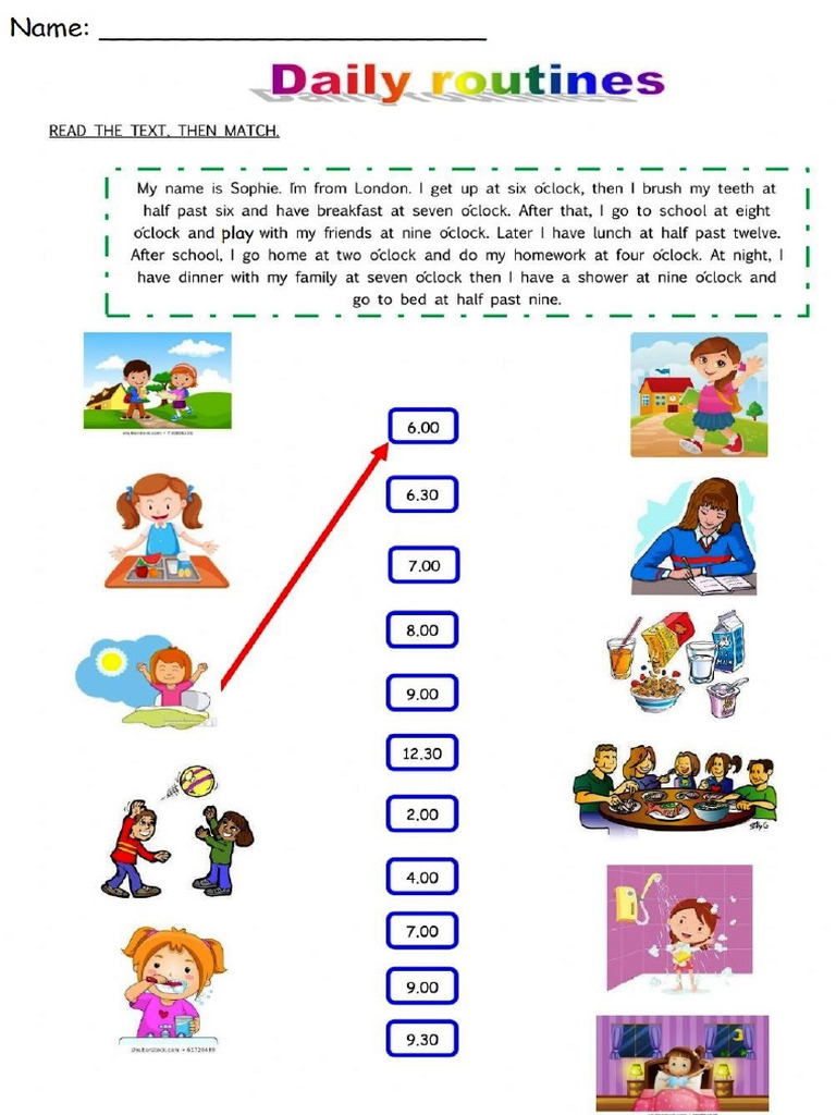 Daily Routines and Telling Time | PDF