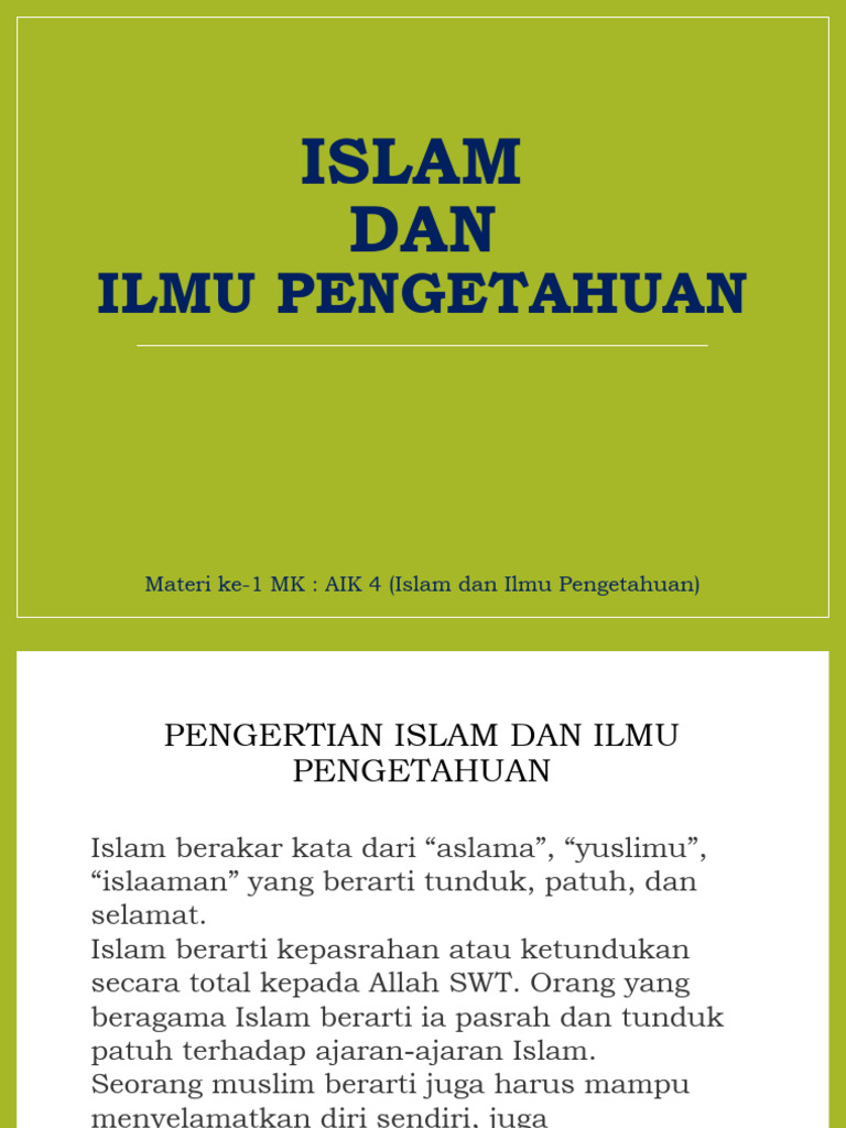 Islam Dan Pengetahuan | PDF | Filsafat | Sains & Matematika