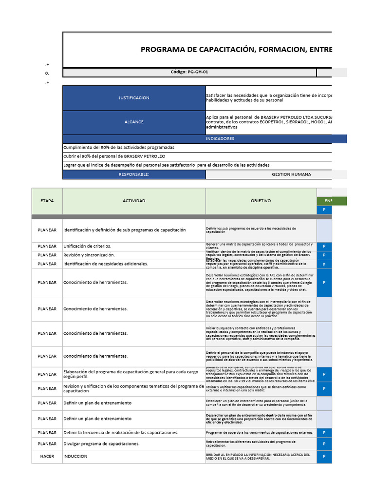 Programa de Capacitación 2024 | PDF | Planificación | Business