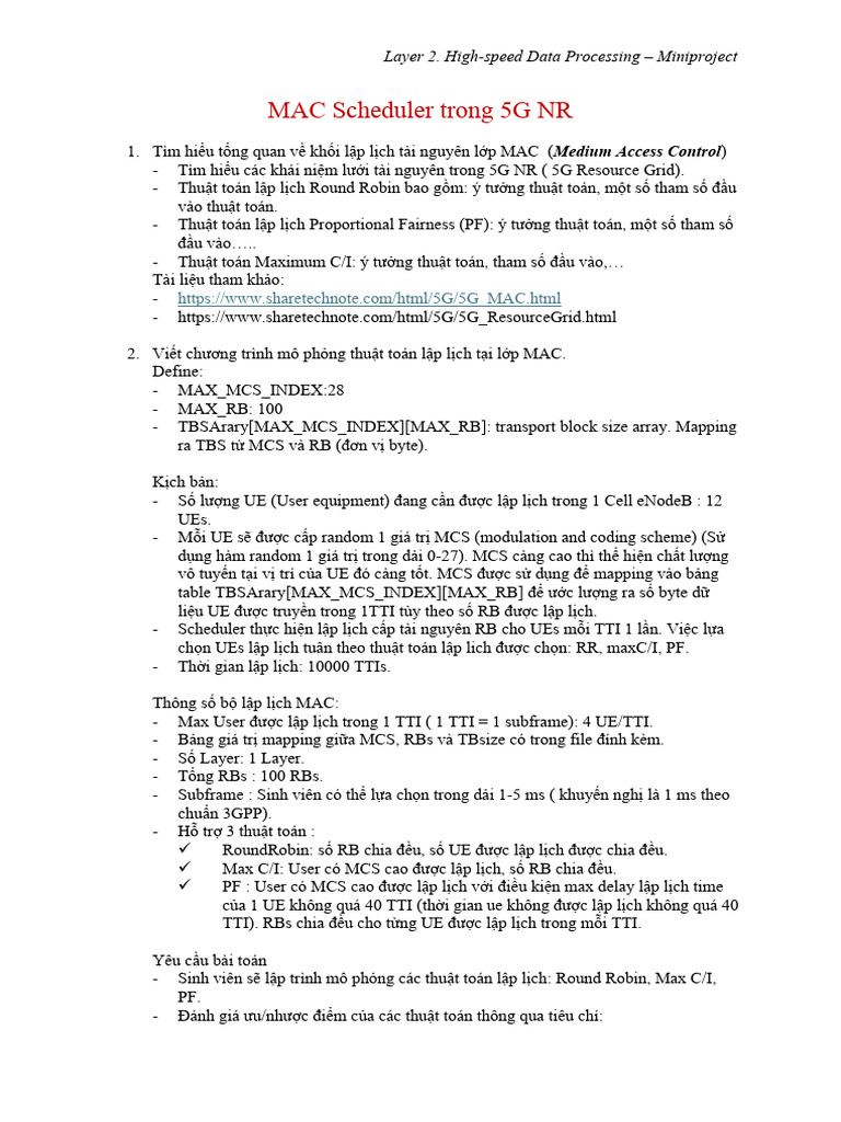 MAC Scheduler Trong 5G NR | PDF