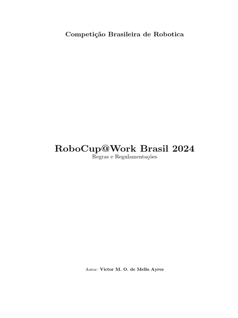 CBR RoboCup Work Rulebook 2024 PT BR | PDF | Robô | Robótica