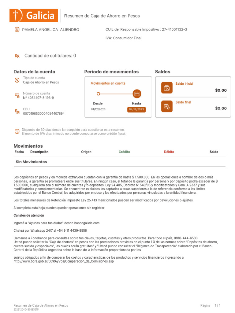 Extracto Bancario | PDF | Bancos | Bancario