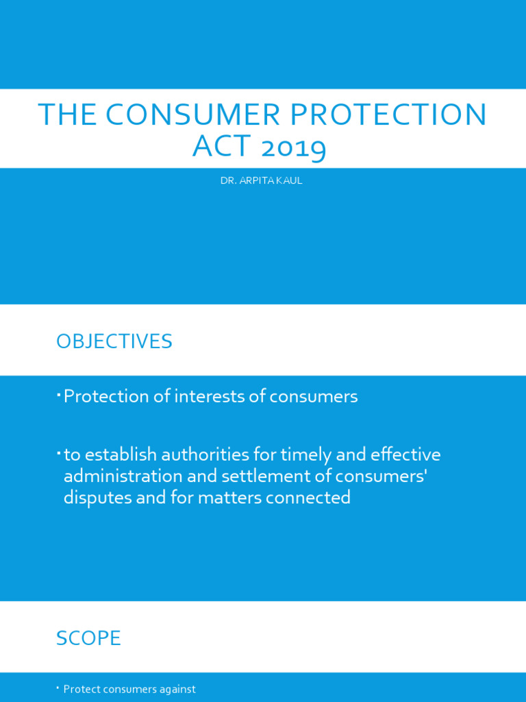The Consumer Protection Act 2019 | PDF | Consumer Protection | Goods