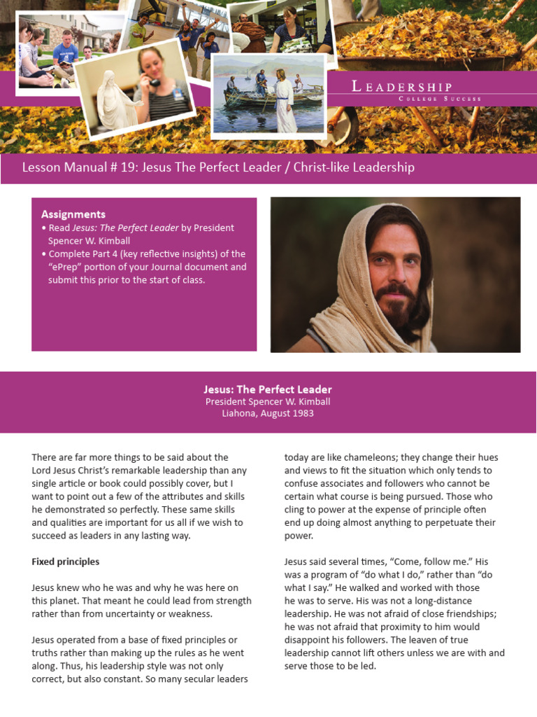 Lesson 19 - Jesus The Perfect Leader | PDF | Jesus | Leadership