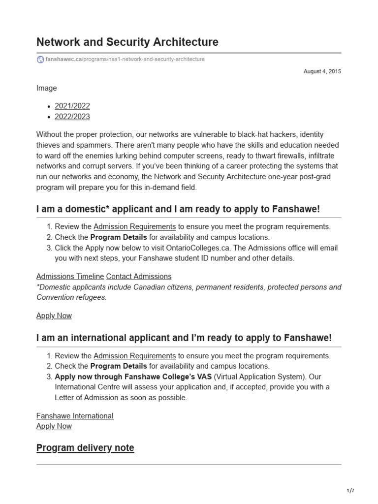 Fanshawec Ca Network And Security Architecture Pdf Computer