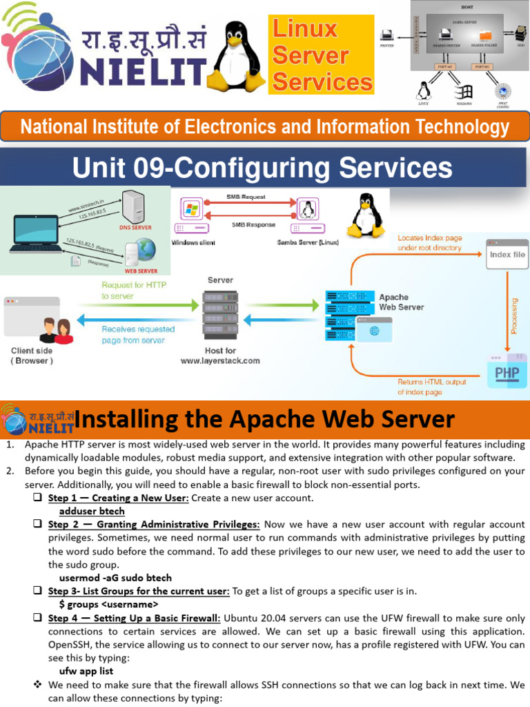 Unit 09-Configuring Services | PDF | World Wide Web | Internet & Web