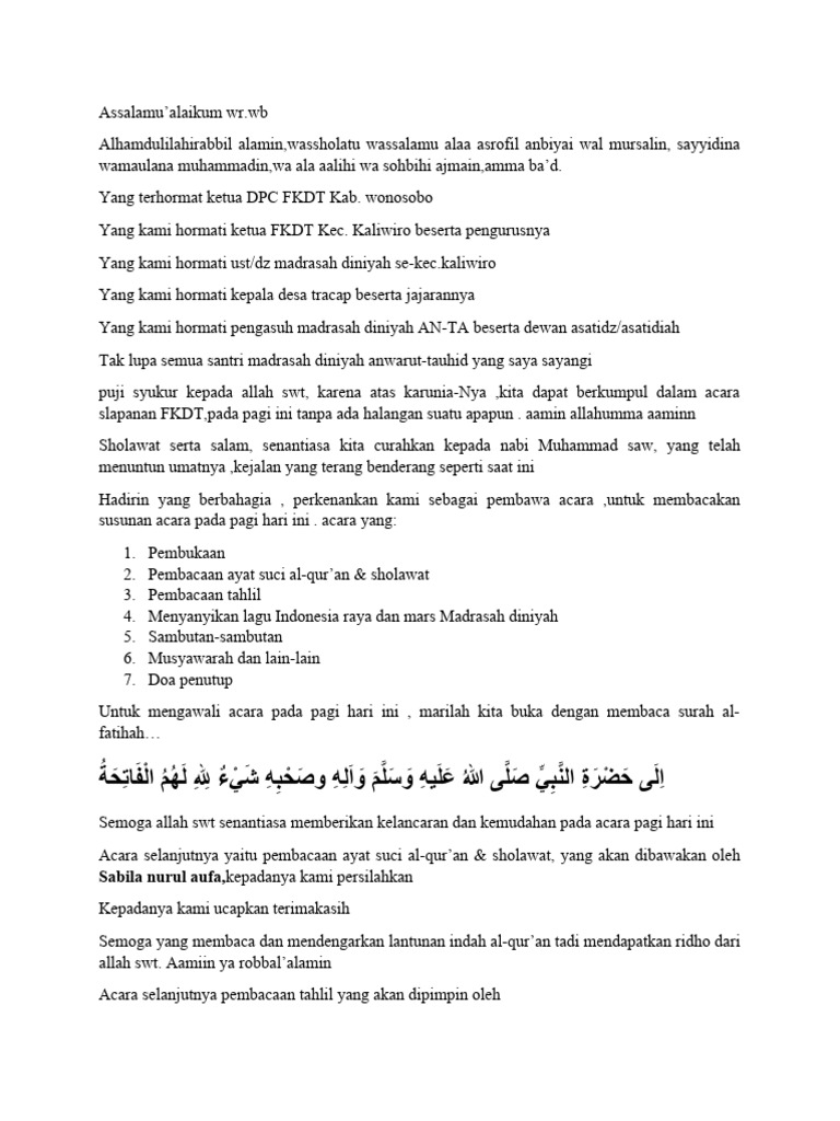 Teks MC B.slapanan | PDF | Kajian Bahasa Asing