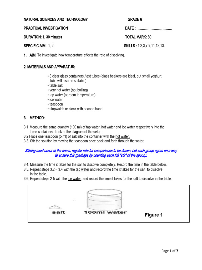 GRADE 6 PT 3 - DISSOLVING RATE AND TEMPERATURE | Download Free PDF ...