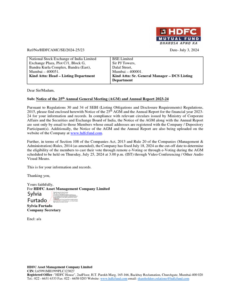 HDFC Asset Management Company LTD FY 2024 | PDF | Login | Password