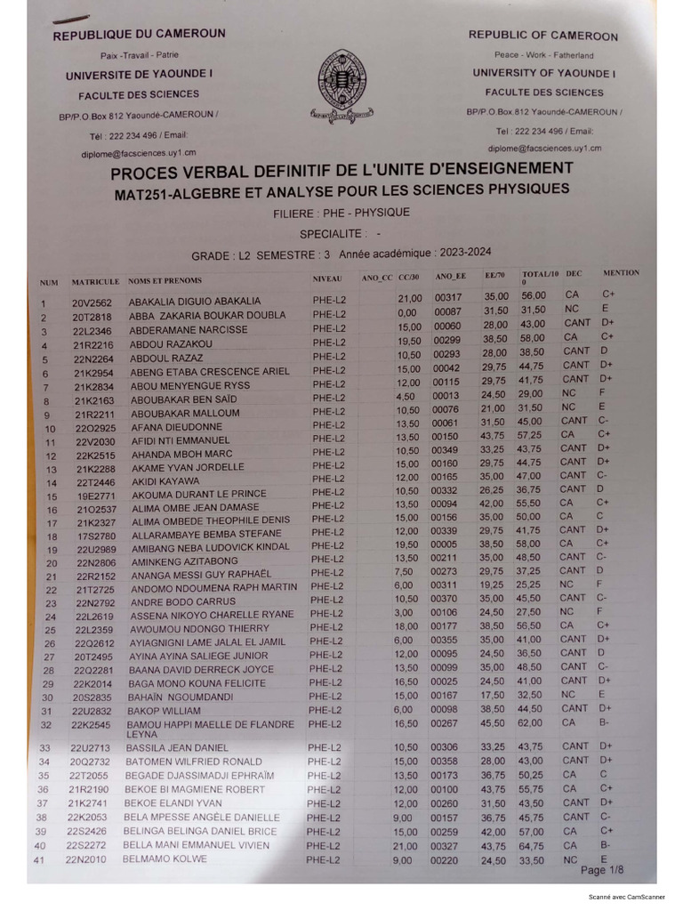 PV Mat251 Phy L2 S3 2023-2024 | PDF