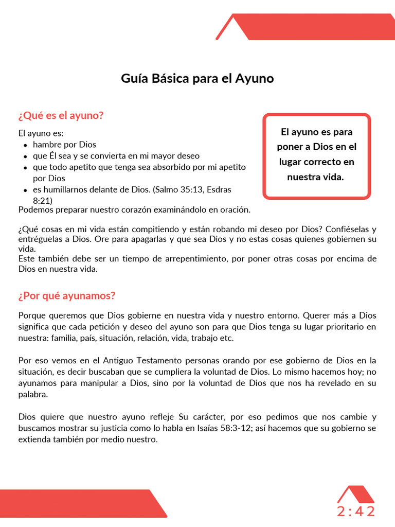 Guía Básica para El Ayuno | PDF | Rápido | Oración