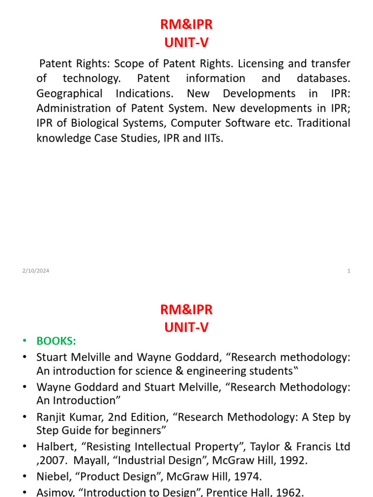 Unit 5 | PDF | Patent | License