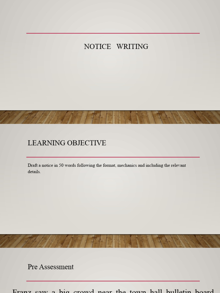 Notice Writing | PDF | Learning | Cognition