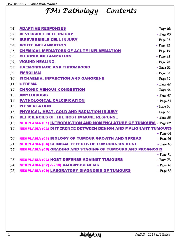 FM1 Pathology - FULL | PDF | Apoptosis | Inflammation