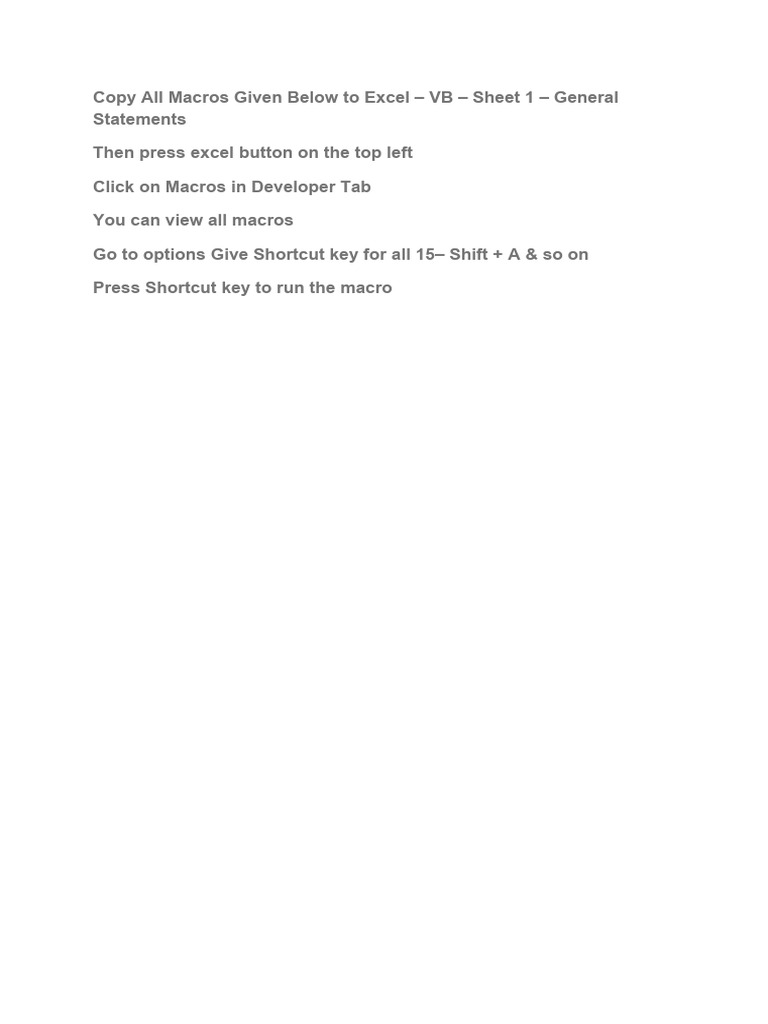Excel Vba Macros For Beginners Pdf Microsoft Excel Software 