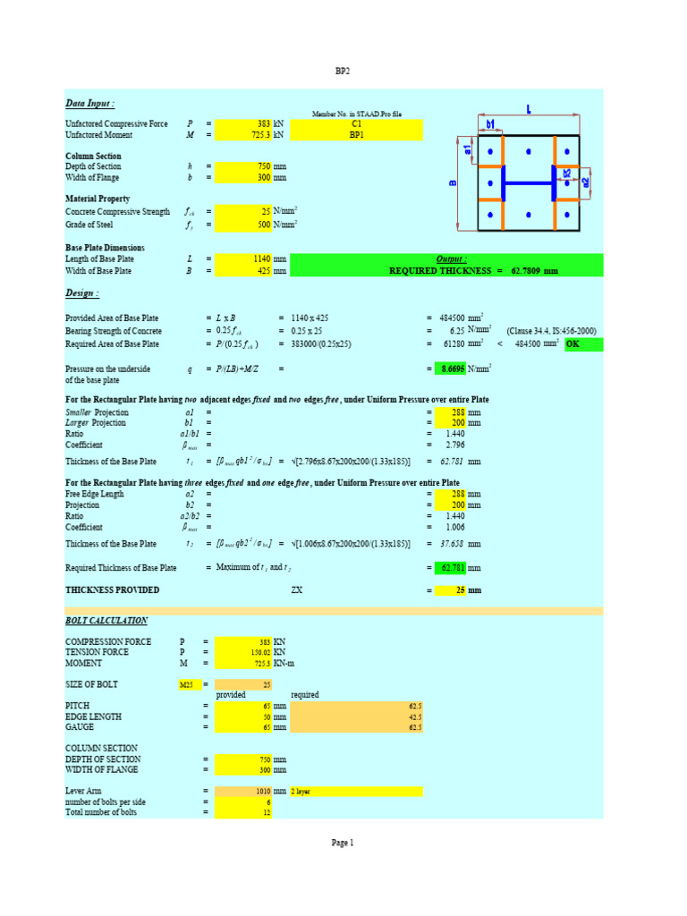 Base Plate 2 | PDF | Structural Engineering | Building Engineering