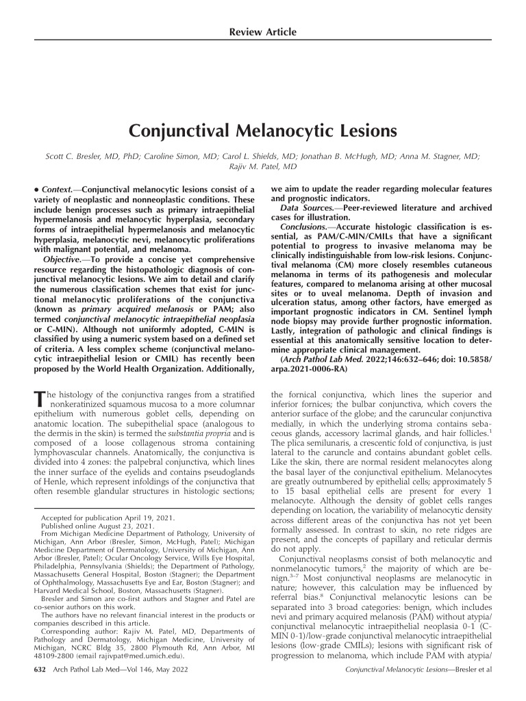 Conjunctival Melanocytic Lesions Pdf Melanoma Epithelium