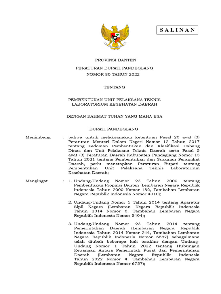 No.80 Perbup Tahun 2022.1 | PDF