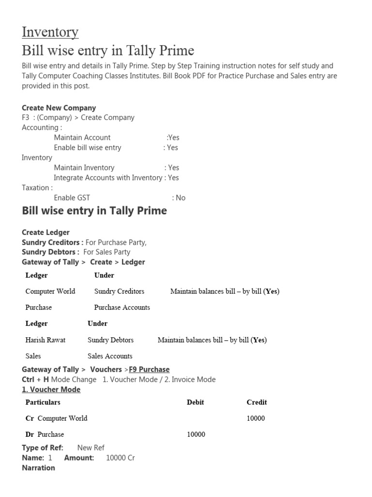 Tally Prime Inventory Management Guide | PDF | Debits And Credits ...