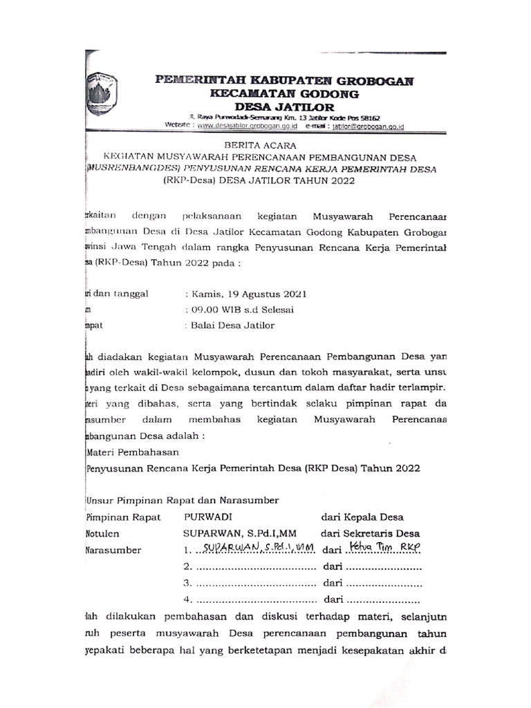 1.78 Musrenbangdes RKPDesa 2022 | PDF