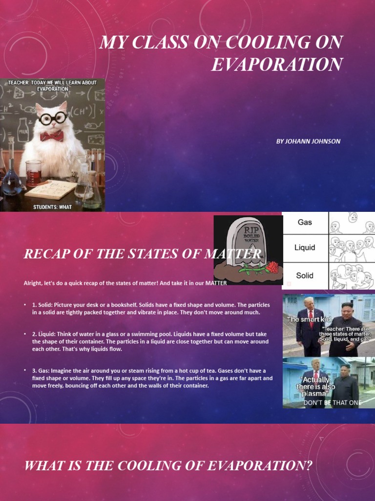 My Class On Cooling On Evaporation | PDF | Evaporation | Liquids