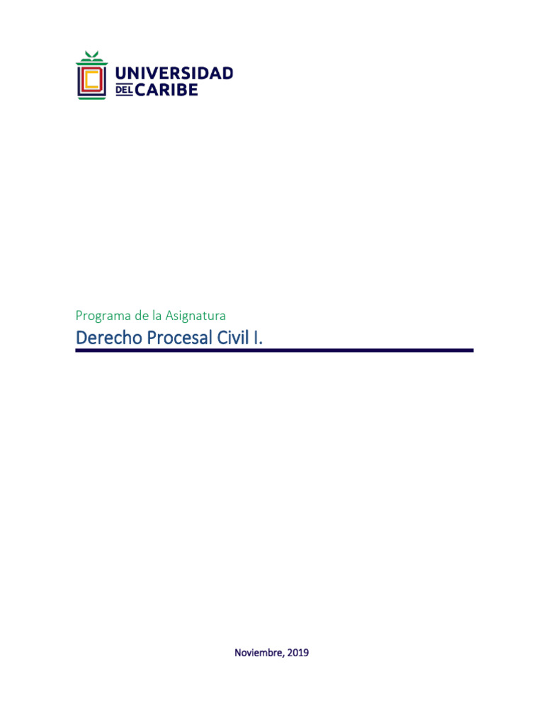 Programa DER-332 Derecho Procesal Civil I | PDF | Judicaturas | Aprendizaje