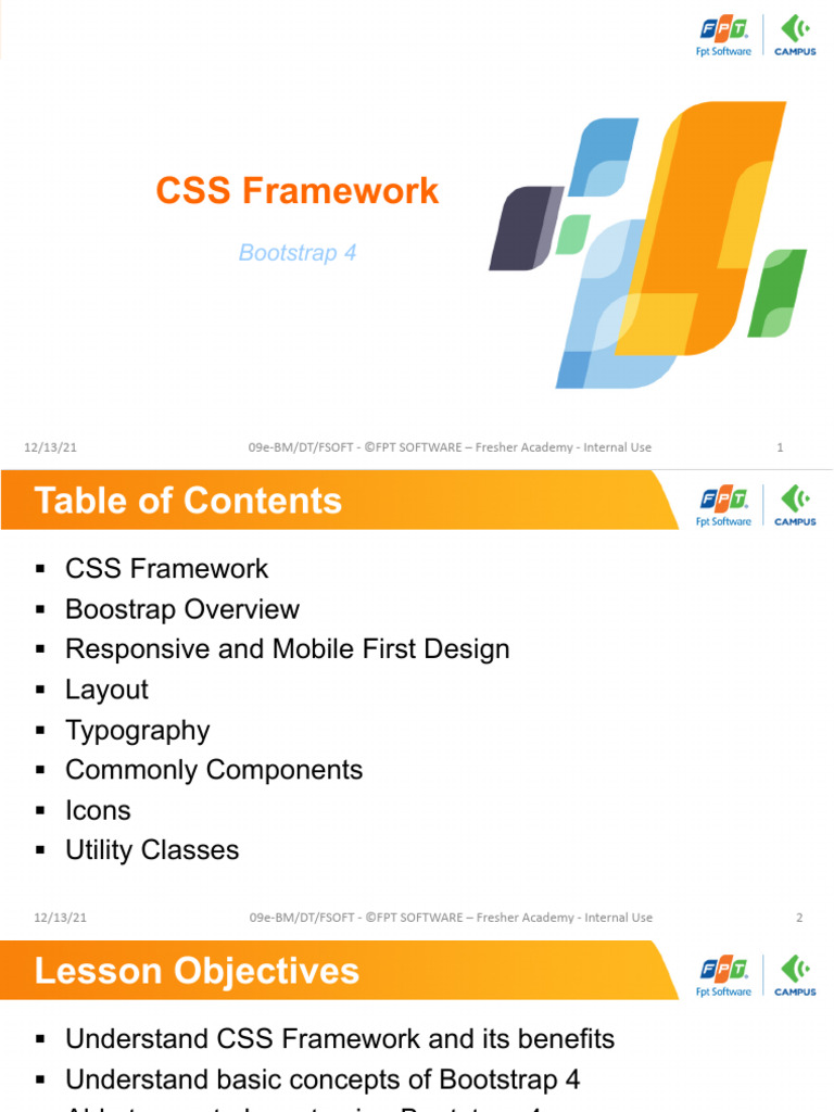 CSS-FW.L.U01 (Boostrap 4) | PDF | Bootstrap (Front End Framework) | Software