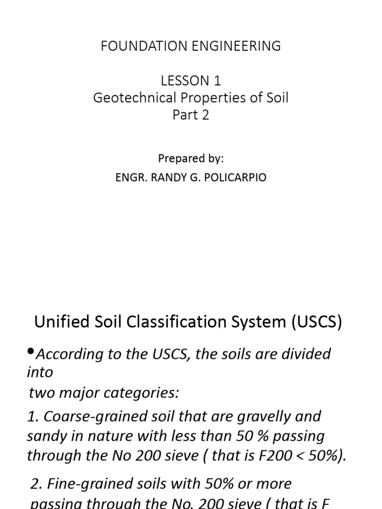 3 Lecture 1 - Geotechnical Properties of Soil - PART 2 | PDF | Silt | Clay