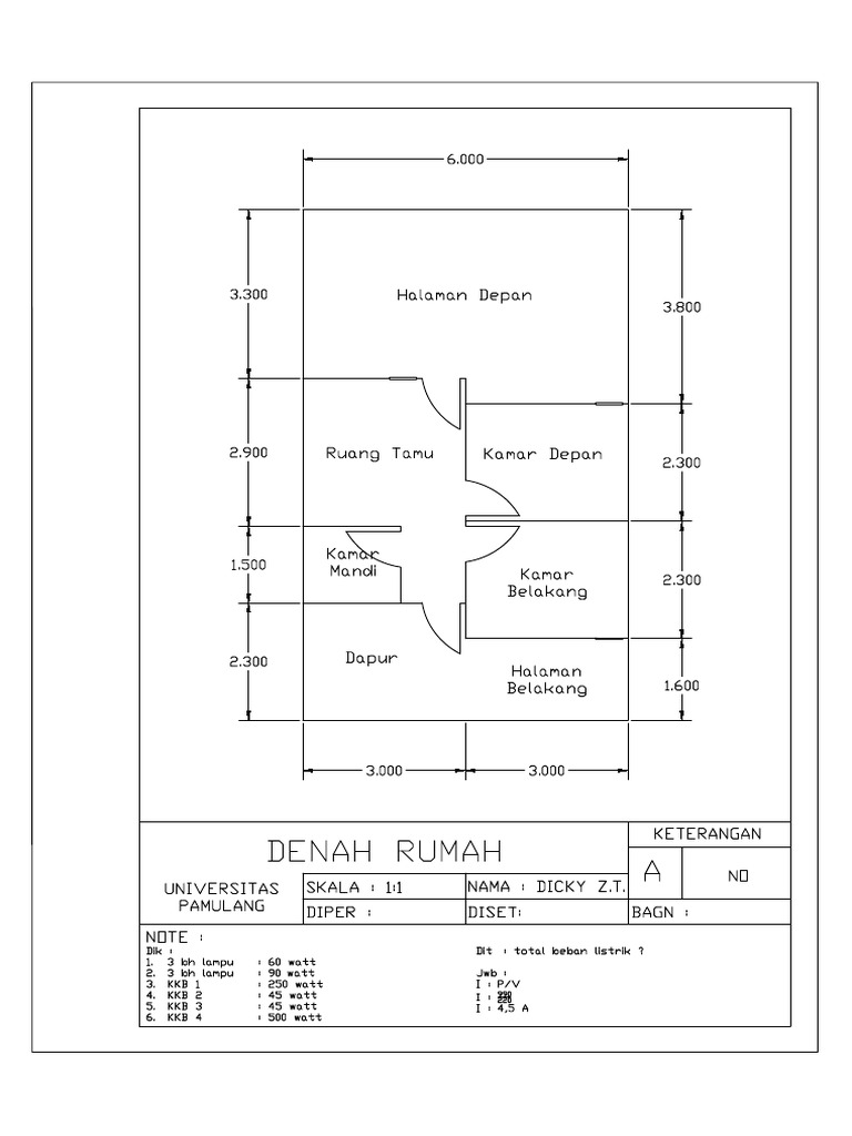 Denah Rumah-dimensi | PDF