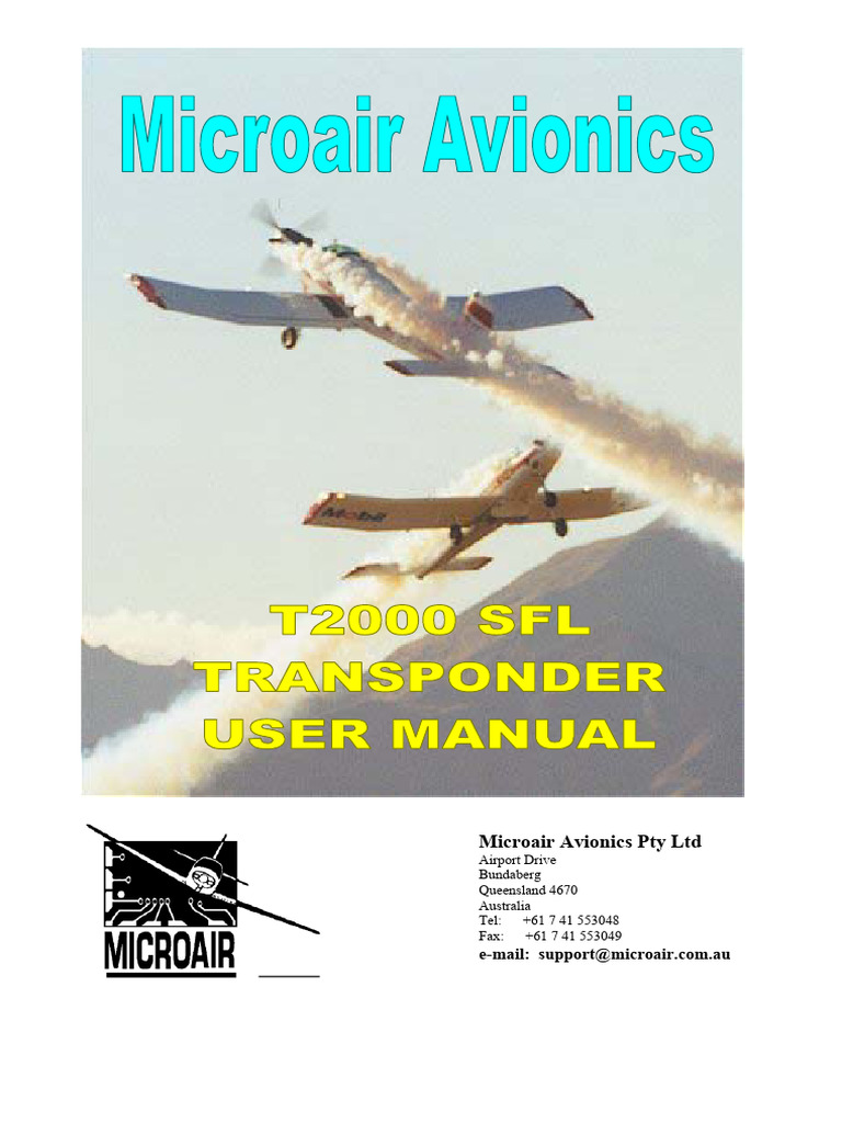 T2000 User Manual V27 | PDF | Transponder (Aeronautics) | Aviation
