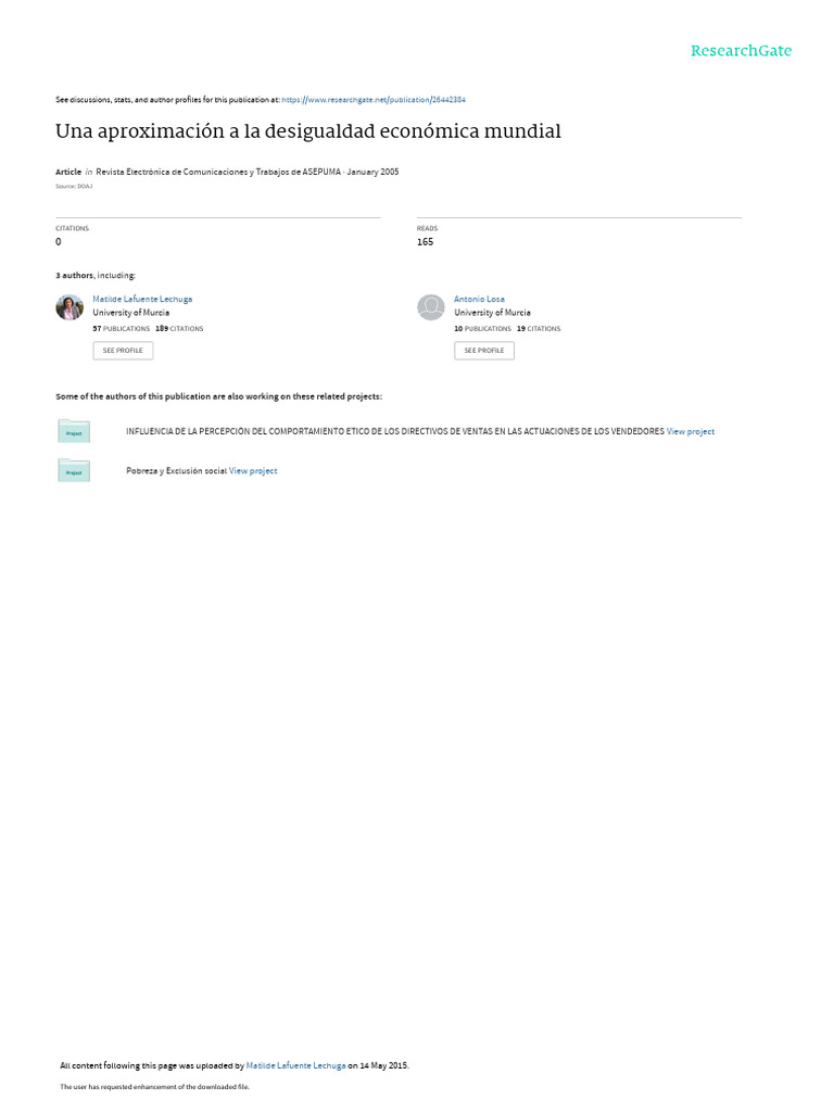 Una Aproximacion A La Desigualdad Economica Mundial | PDF | Desigualdad ...
