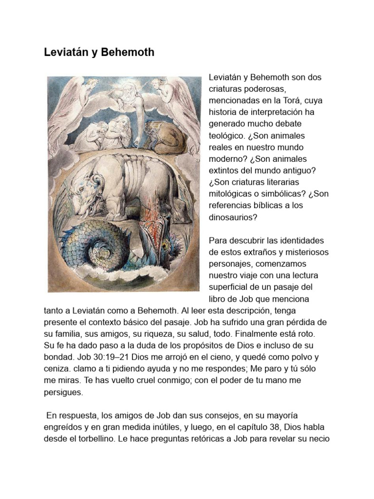 Leviatan y Behemoth - Serie - La Simiente de La Serpiente | PDF ...
